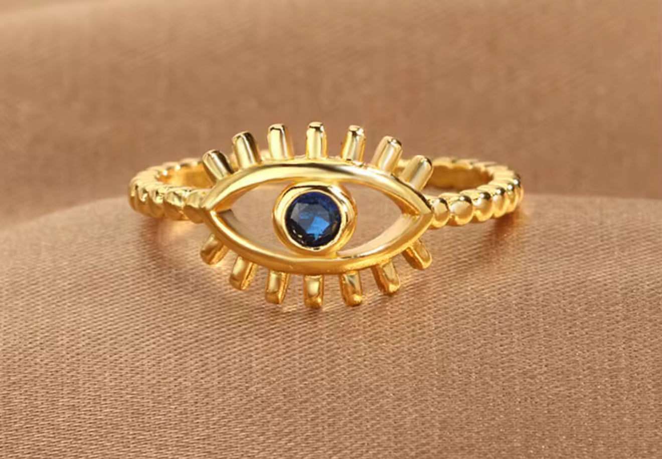 Golden Evil Eye Ring