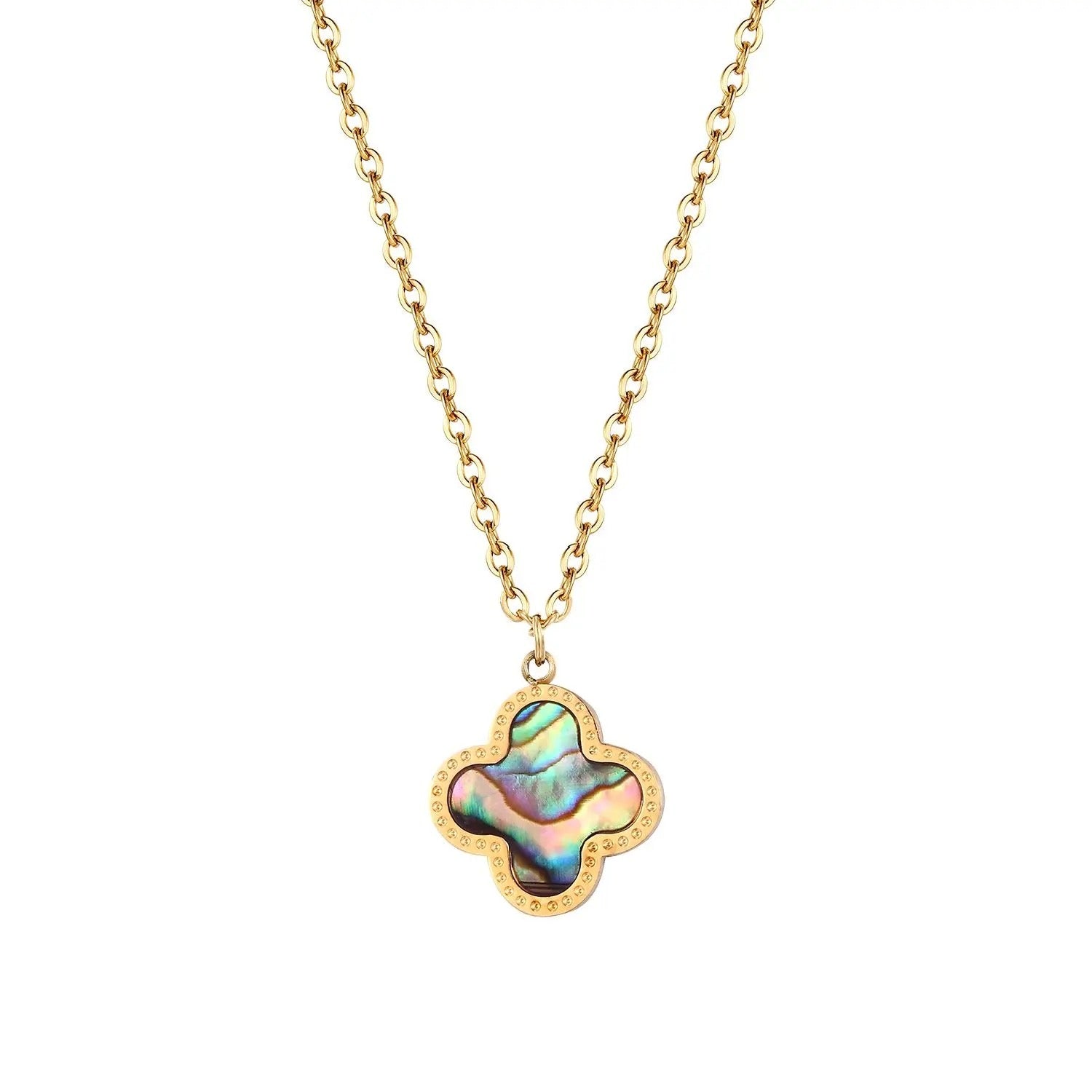 Mother of Pearl Multi-Color Clover Necklace